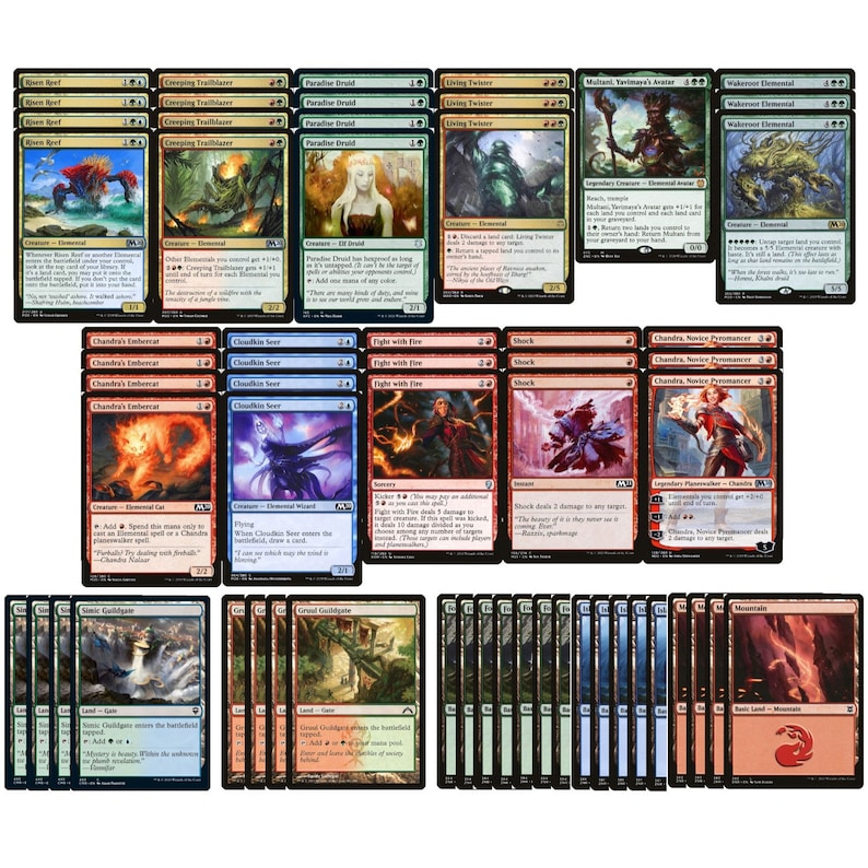 Elite Elemental Deck - Green Red Blue - Powerful - 60 Card - Modern ...