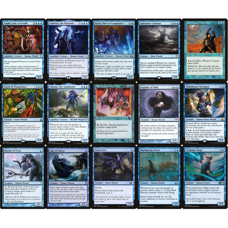Commander Wizard Deck - EDH - Azami - Mono Blue -100 Card - MTG NM/M - Etsy