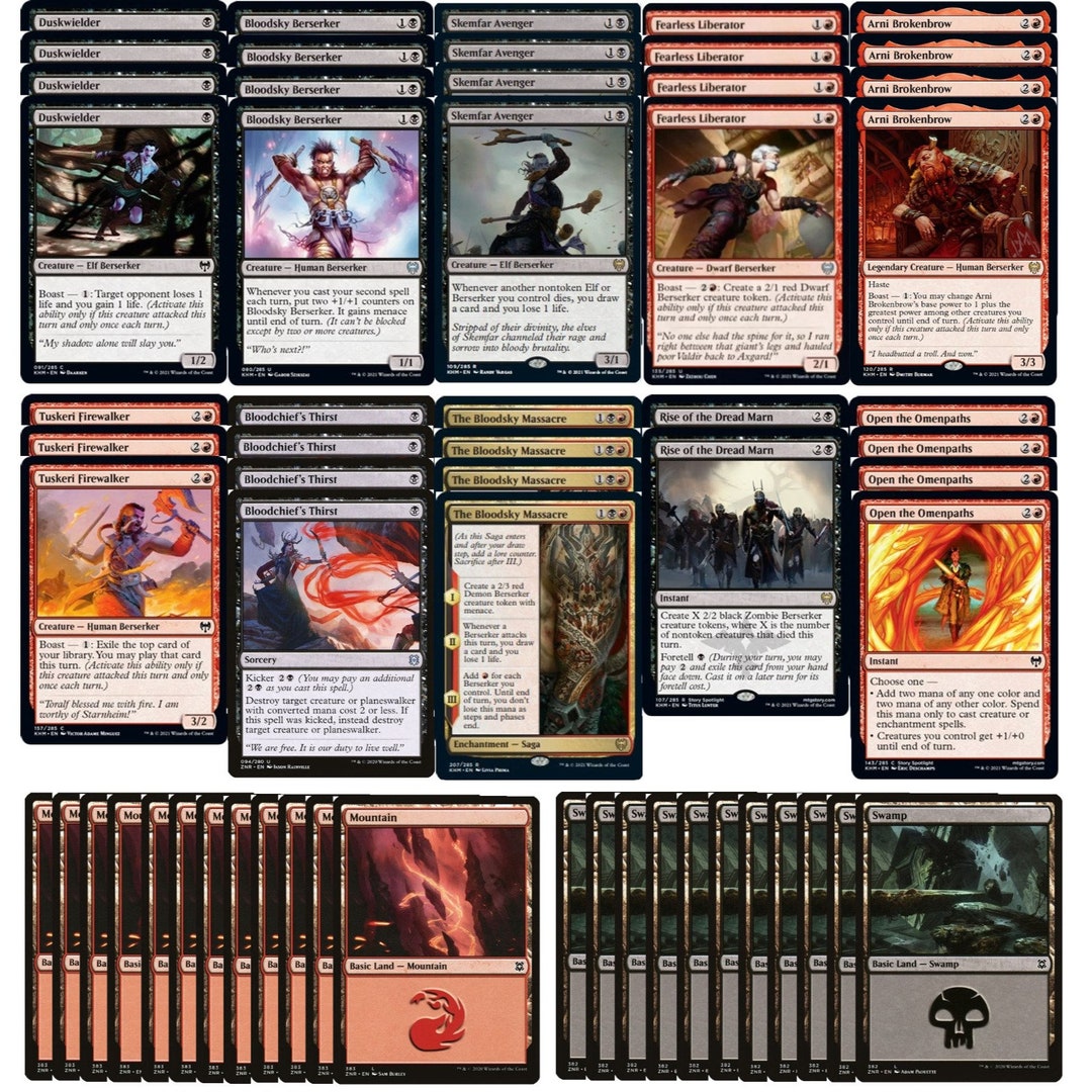 Elite Rakdos Berserker Deck - Black Red - 60 Card - MTG Magic the ...