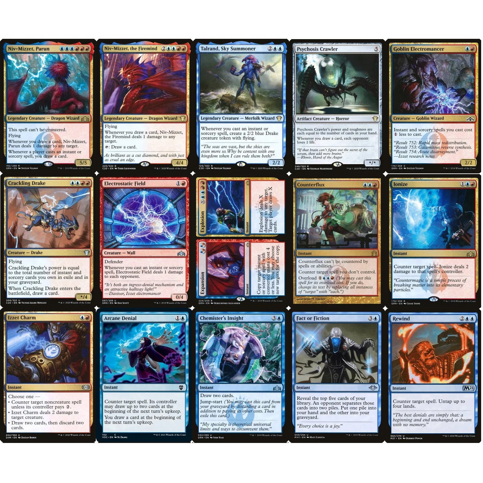 Commander Izzet Spells Deck - Niv-mizzet - Blue Red - EDH -100 Card - MTG NM/M - Etsy