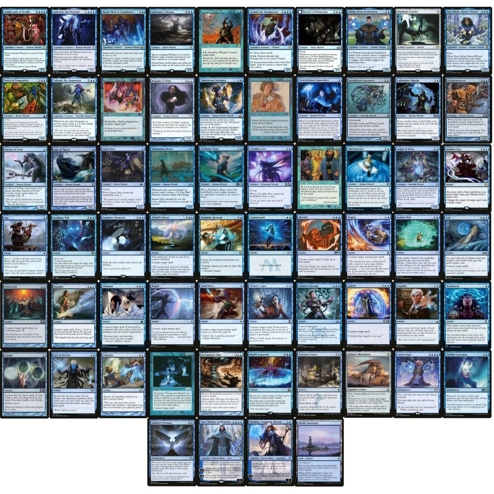 Commander Wizard Deck - EDH - Azami - Mono Blue -100 Card - MTG NM/M - Etsy