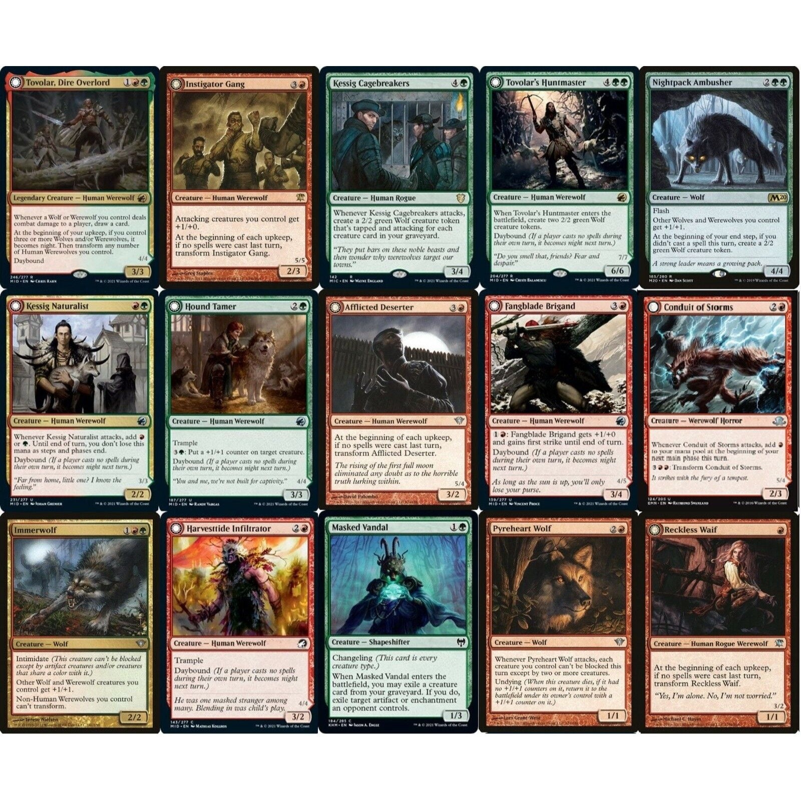Elite Commander Werewolf Deck - Red Green Tovolar - Very Strong - 100 ...