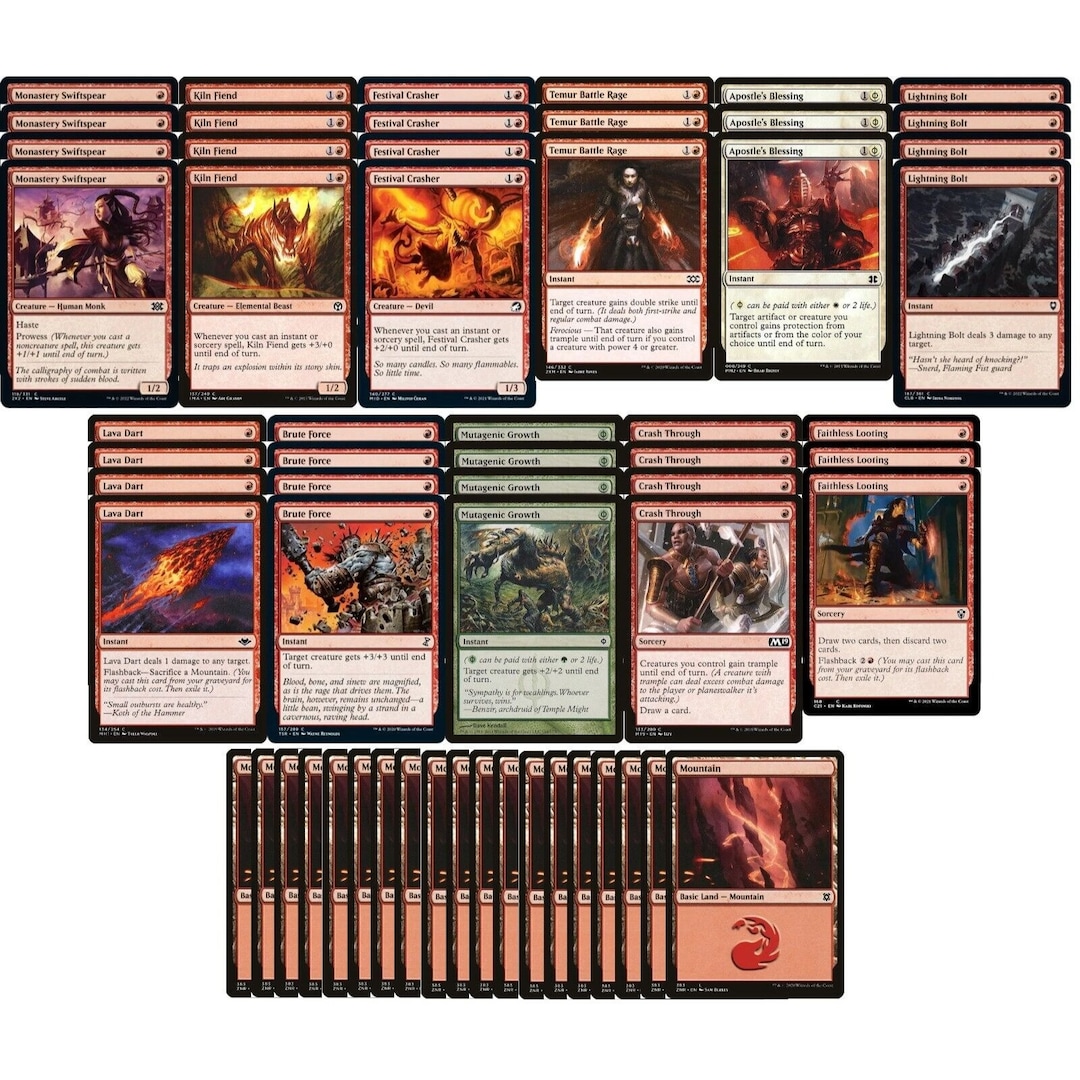 Tier 1 Mono Red Kiln Fiend Pauper Deck - Very Powerful - 60 Card MTG ...