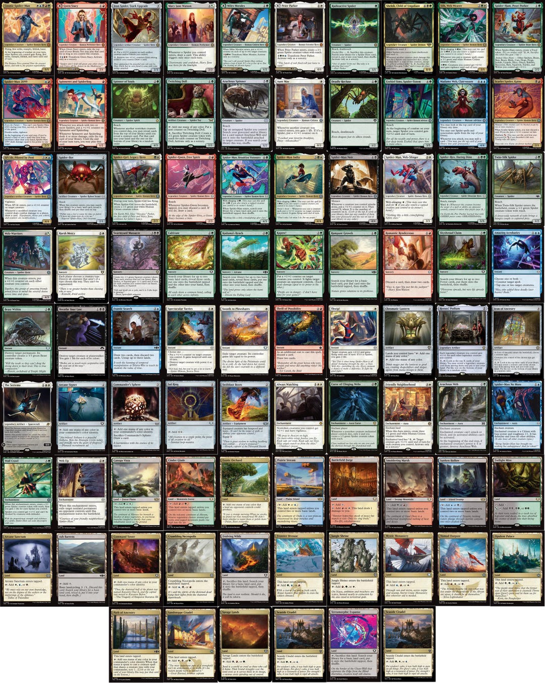 Spider Man Magic the Gathering Commander Deck - 5-color Cosmic Spider ...