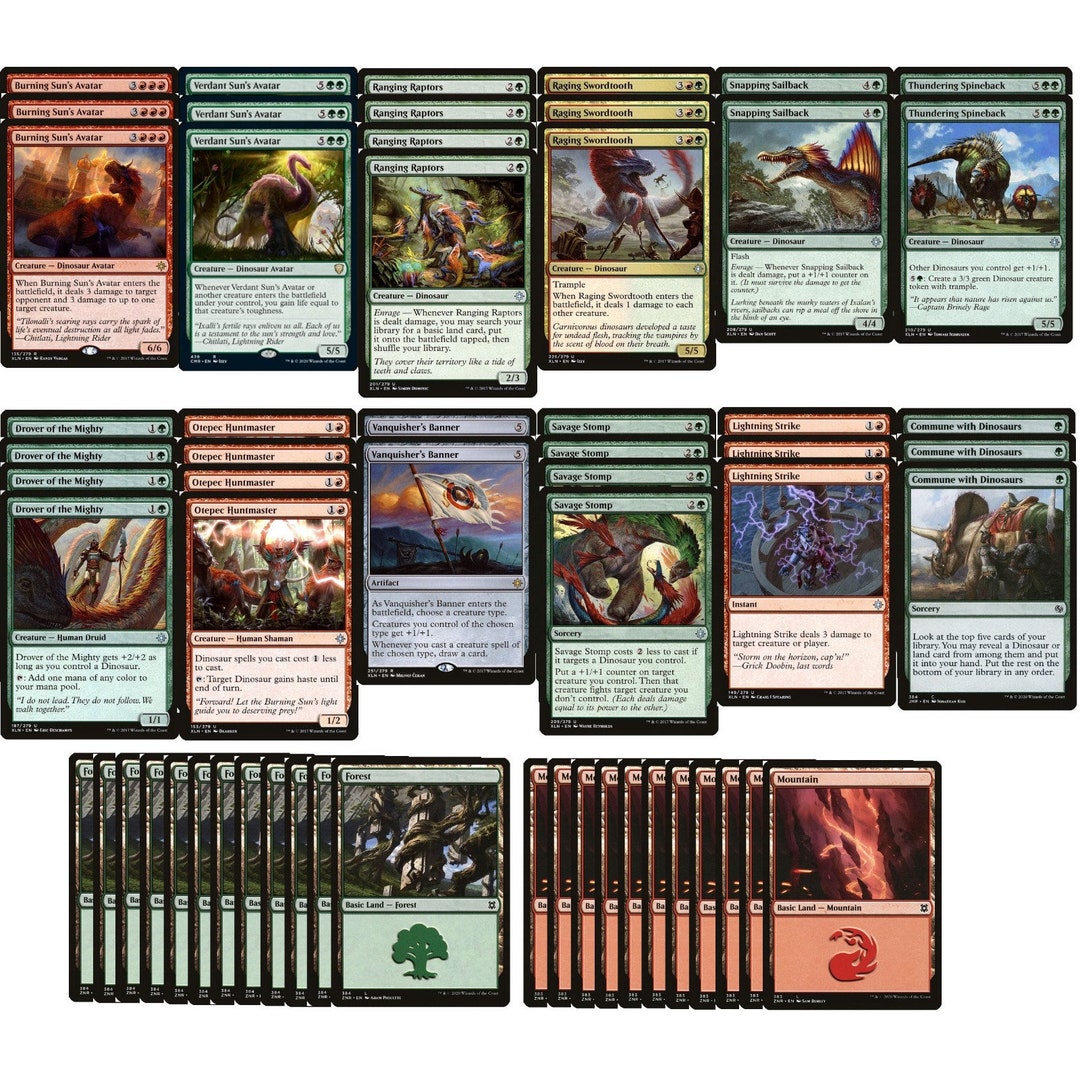 Elite Red Green Dinosaur Deck - Modern - 60 Card - Ixalan - XLN - MTG ...