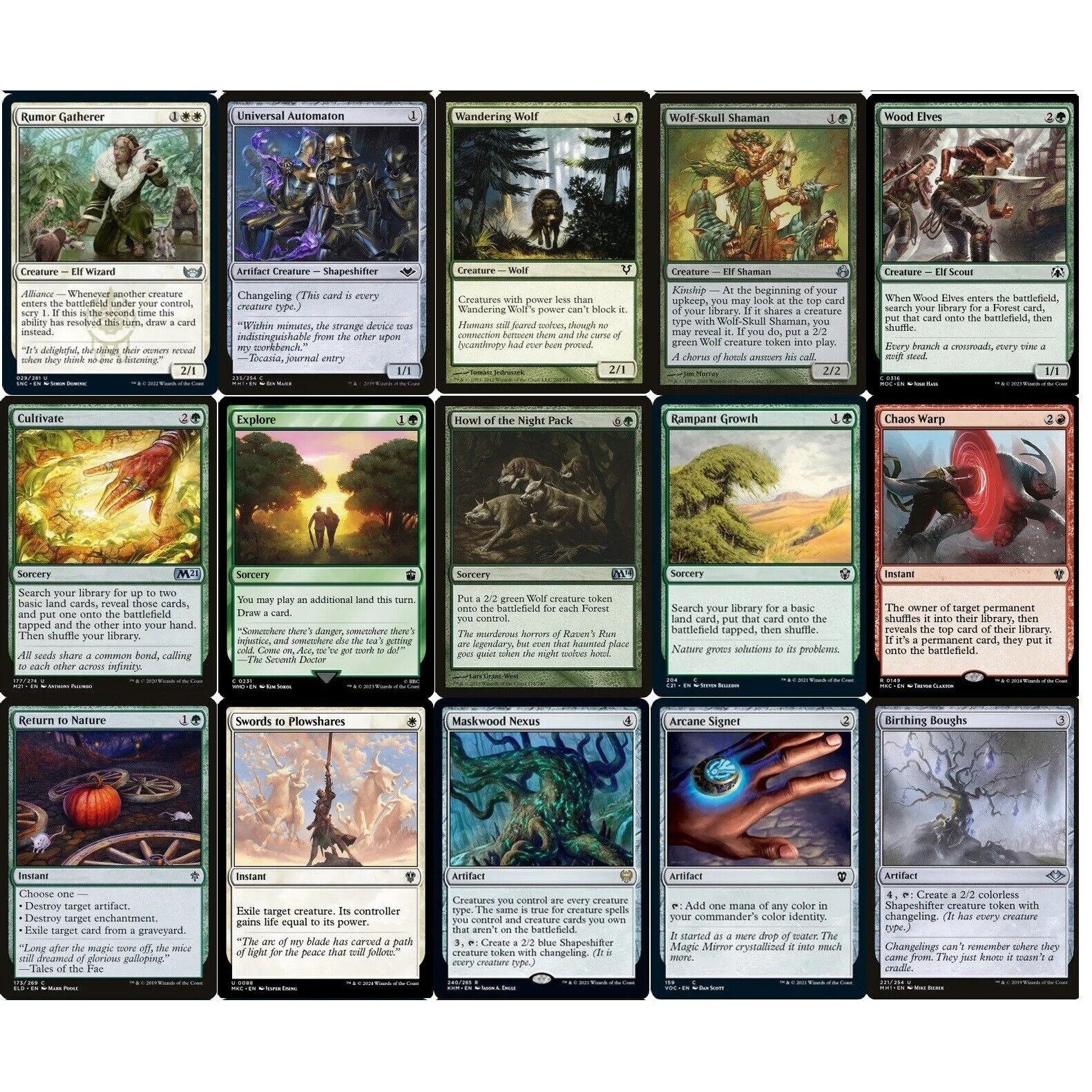 Elite Commander Elf/wolf Deck - Voja - Naya - Very Strong - 100 Card ...