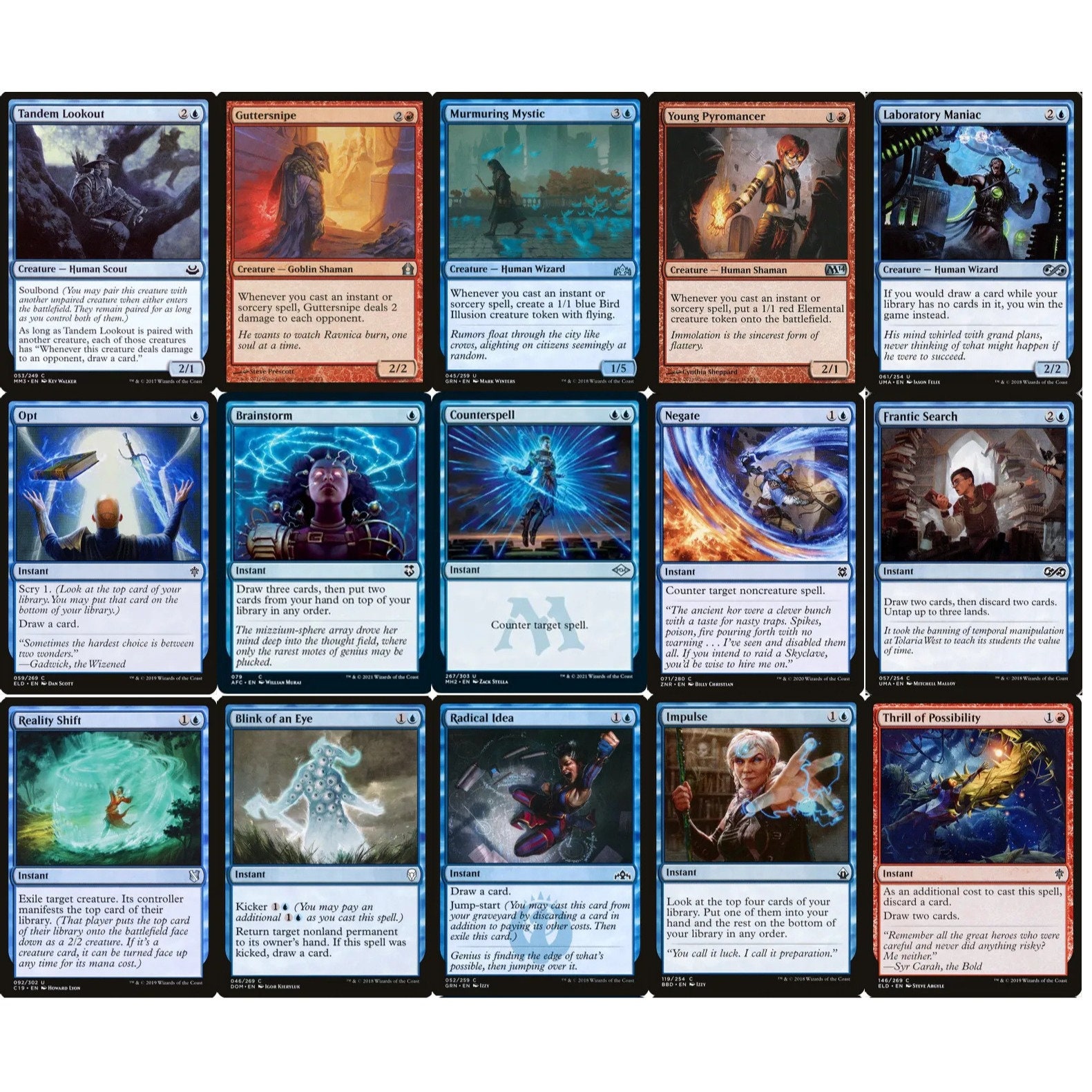 Commander Izzet Spells Deck - Niv-mizzet - Blue Red - EDH -100 Card ...