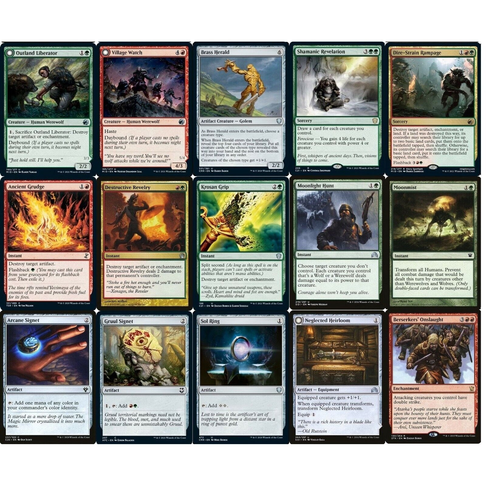 Elite Commander Werewolf Deck - Red Green Tovolar - Very Strong - 100 ...