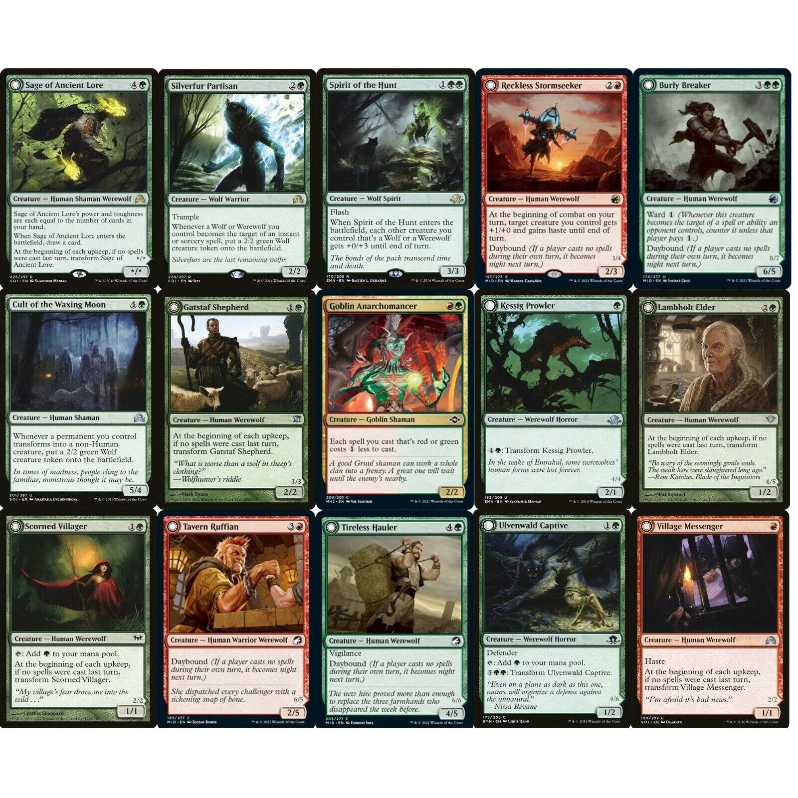 Elite Commander Werewolf Deck - Red Green Tovolar - Very Strong - 100 ...