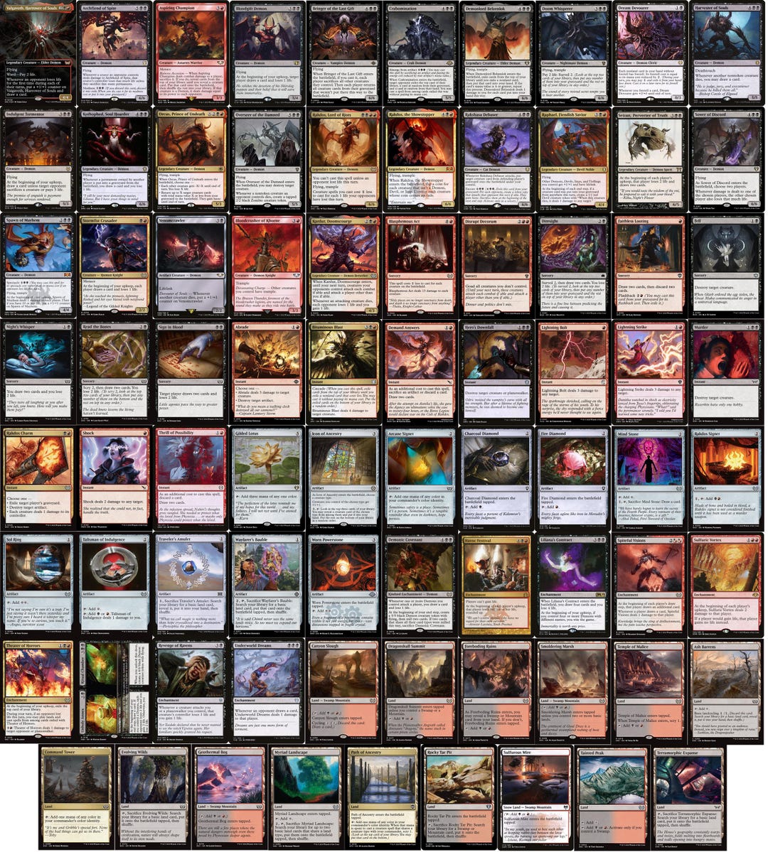 Elite Commander Demon Deck - Valgavoth - Rakdos - Very Strong - 100 ...