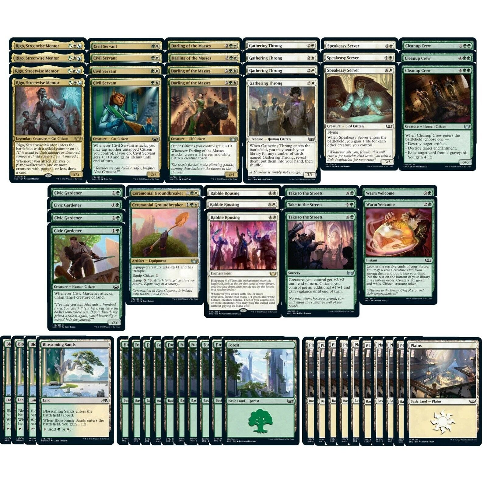 Selesnya Citizen Deck - Green White - Very Powerful - 60 Card MTG NM/M ...