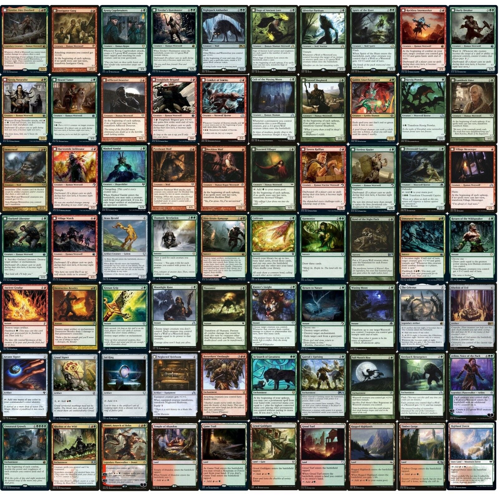 Elite Commander Werewolf Deck - Red Green Tovolar - Very Strong - 100 ...