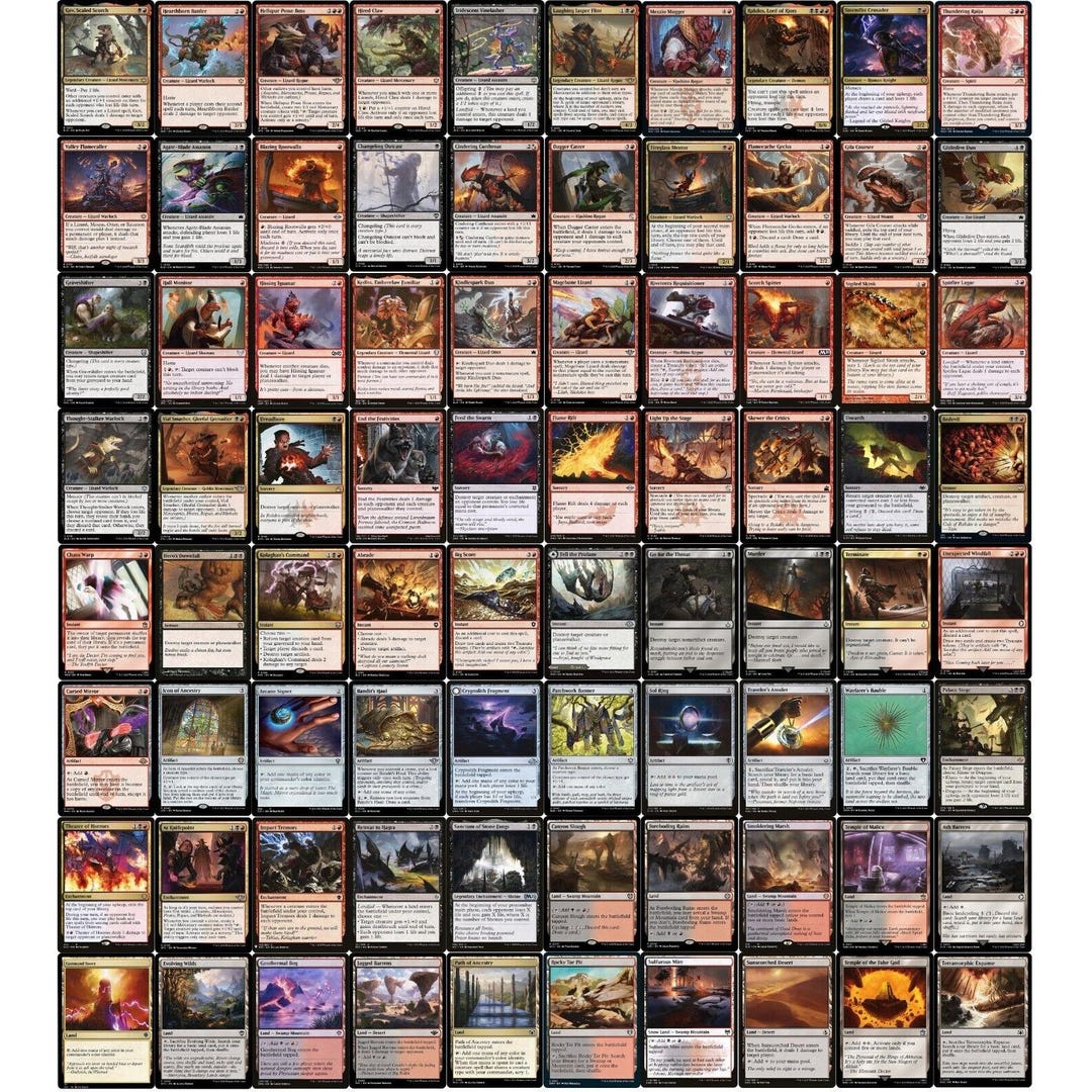 ELITE Commander Lizard Burn Deck - EDH - Rakdos - Gev -100 Card -MTG ...