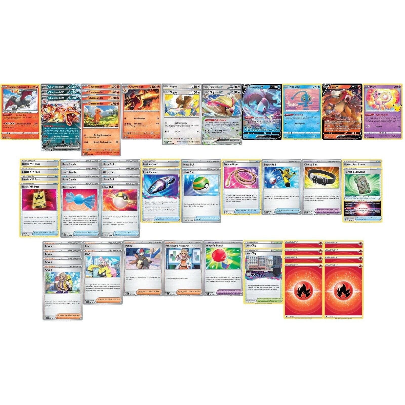 COMPETITIVE Arven Charizard Pokemon Deck VERY Powerful 60 Card - Etsy