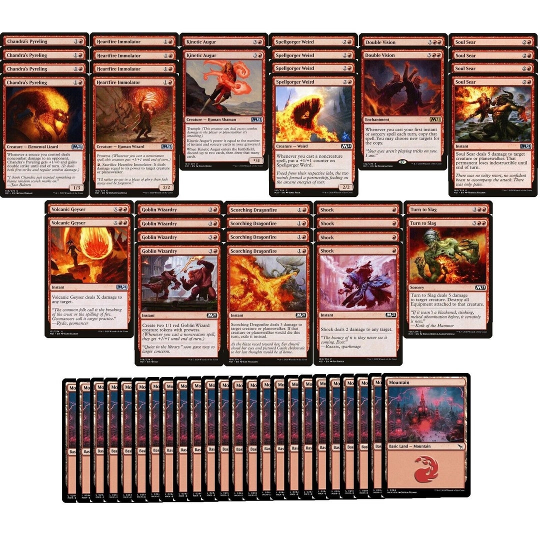 Red Burn Intro Deck - Magic the Gathering - 60 Card - Modern - MTG NM/M ...