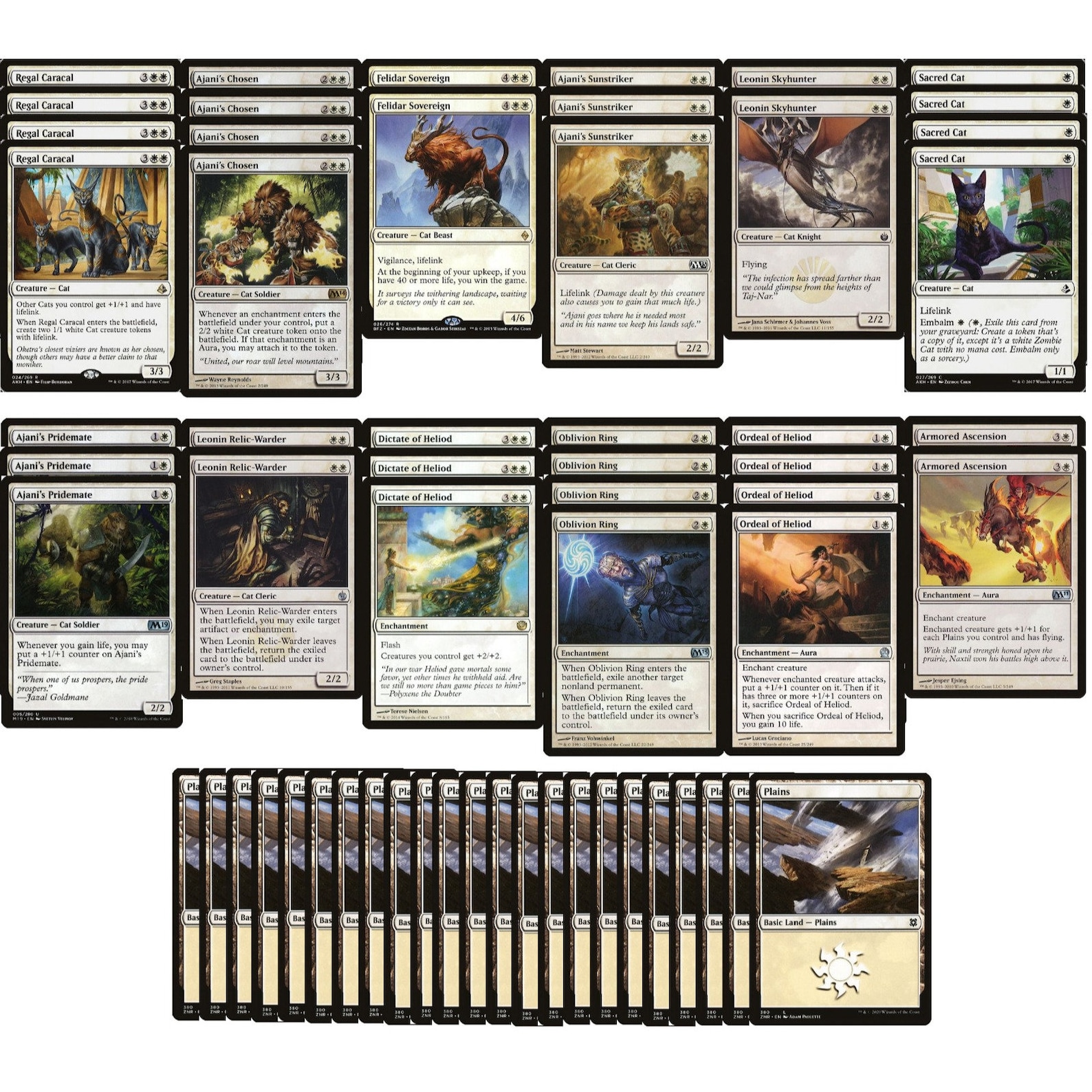 ELITE Mono White Cat Lifelink Deck - Very Strong - Modern - 60 Card ...