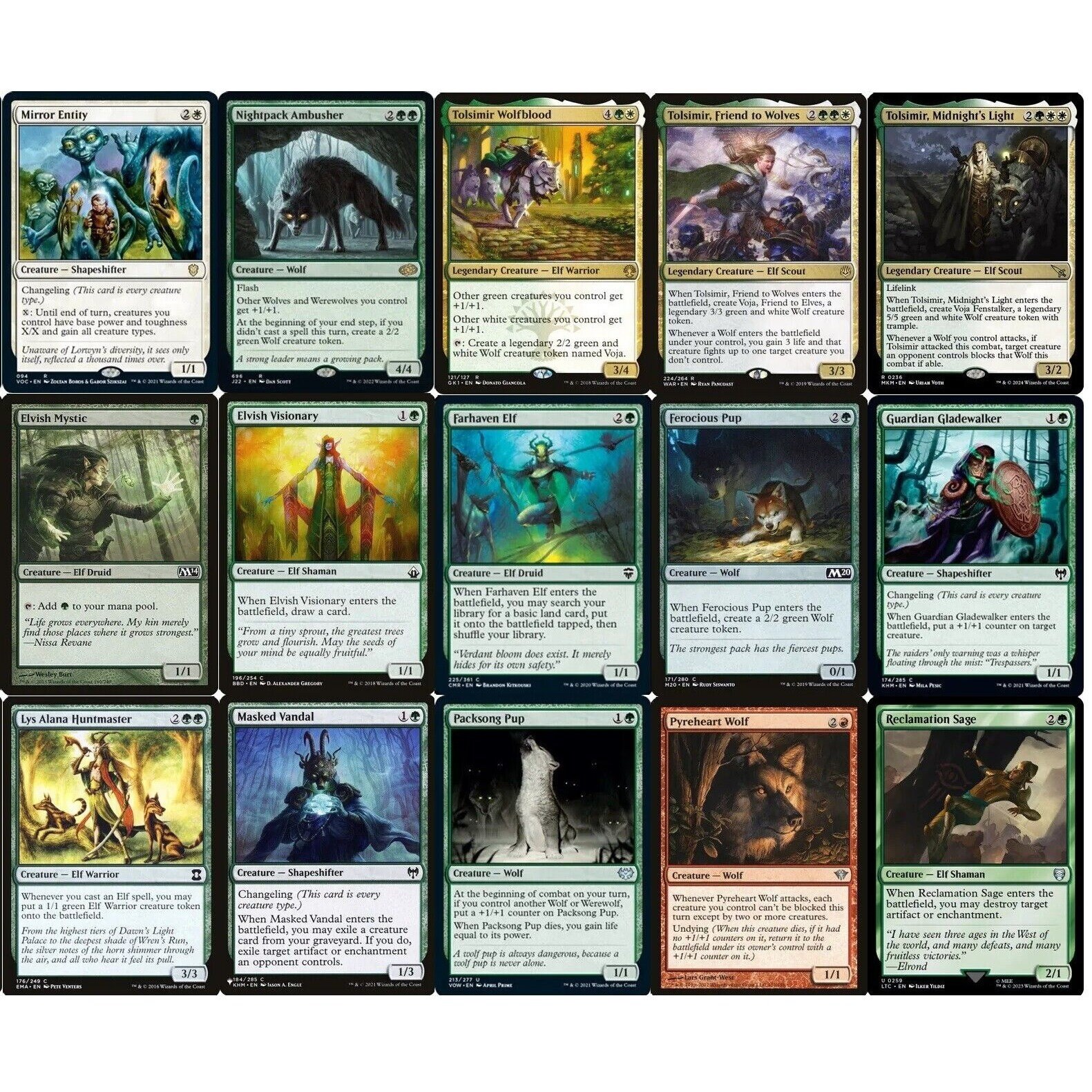 Elite Commander Elf/wolf Deck - Voja - Naya - Very Strong - 100 Card ...