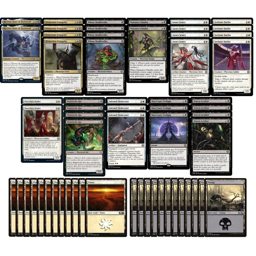 Elite Black White Toxic Infect Deck - Very Powerful - Modern -60 Card ...