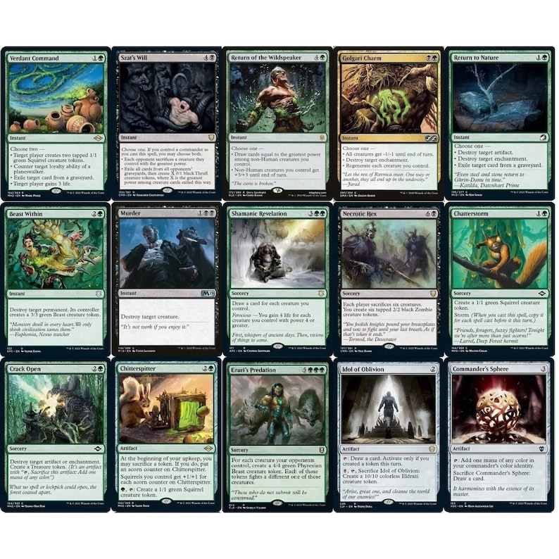 Commander Squirrel Token Deck - Golgari - Black Green - EDH -100 Card ...