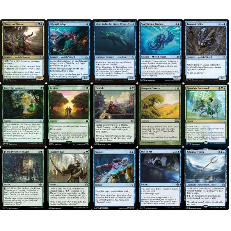 Commander Merfolk Deck - Hakbal - Simic - Blue Green - EDH -100 Card ...