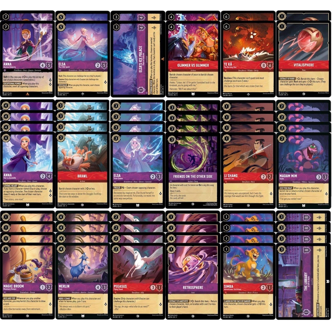 Amethyst Ruby Control Disney Lorcana Deck - Custom Built - Powerful ...