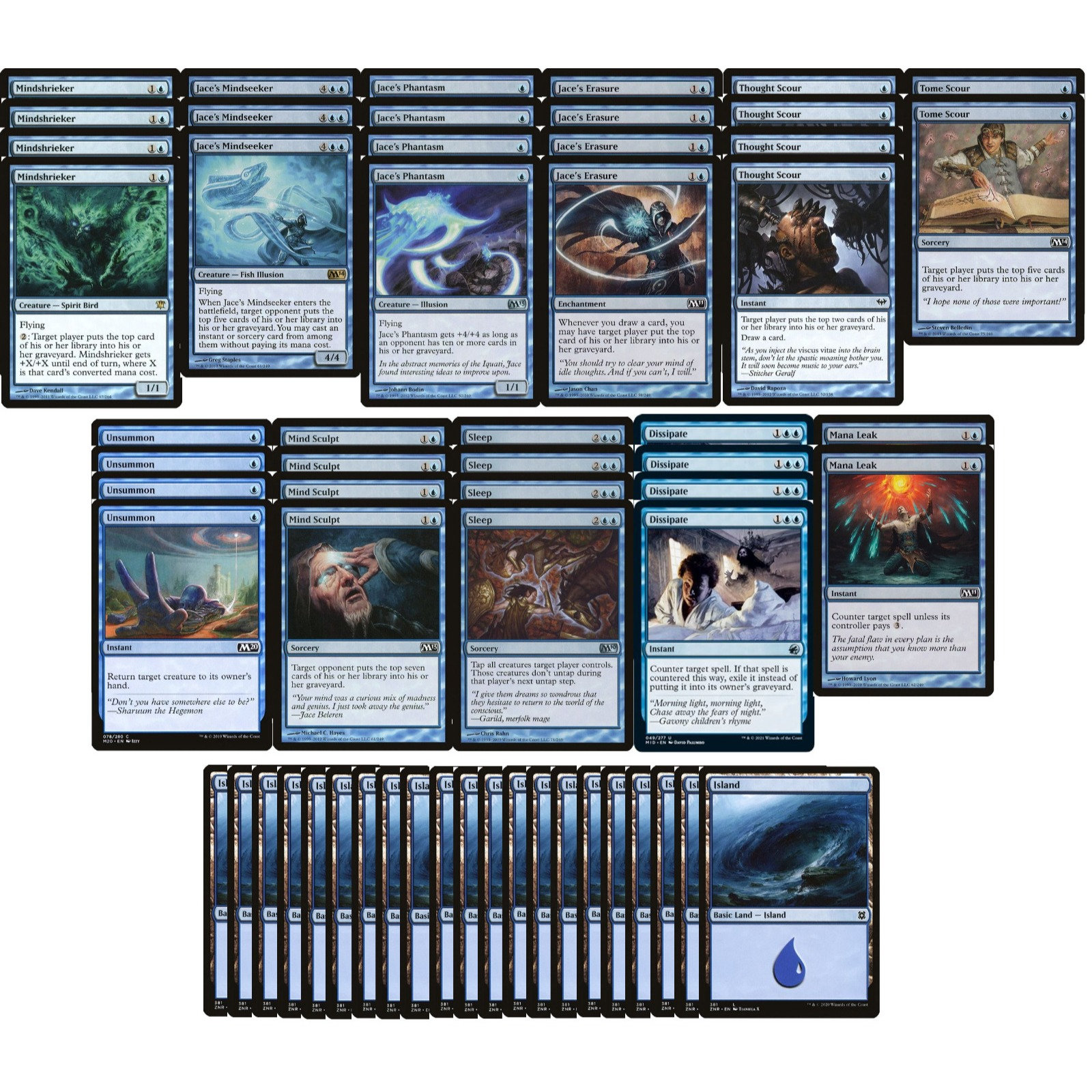 Mono Blue Mill Deck - Modern Legal - 60 Card - Ready to Play - MTG NM/M ...
