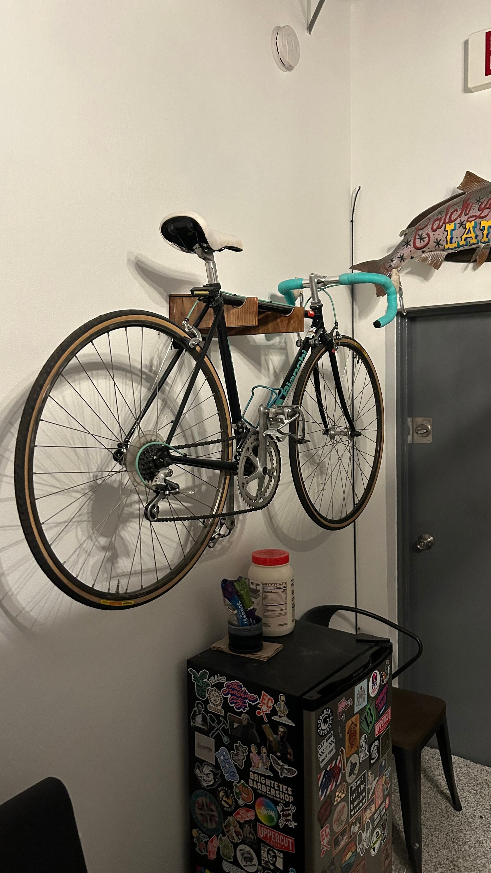 Wooden Bicycle Wall Mount Wood Bike Mount Bike Rack With - Etsy