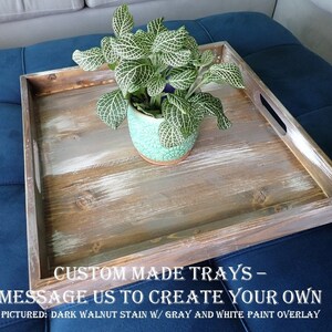 24" X 24" Large Wood Ottoman Tray/serving Tray - Etsy