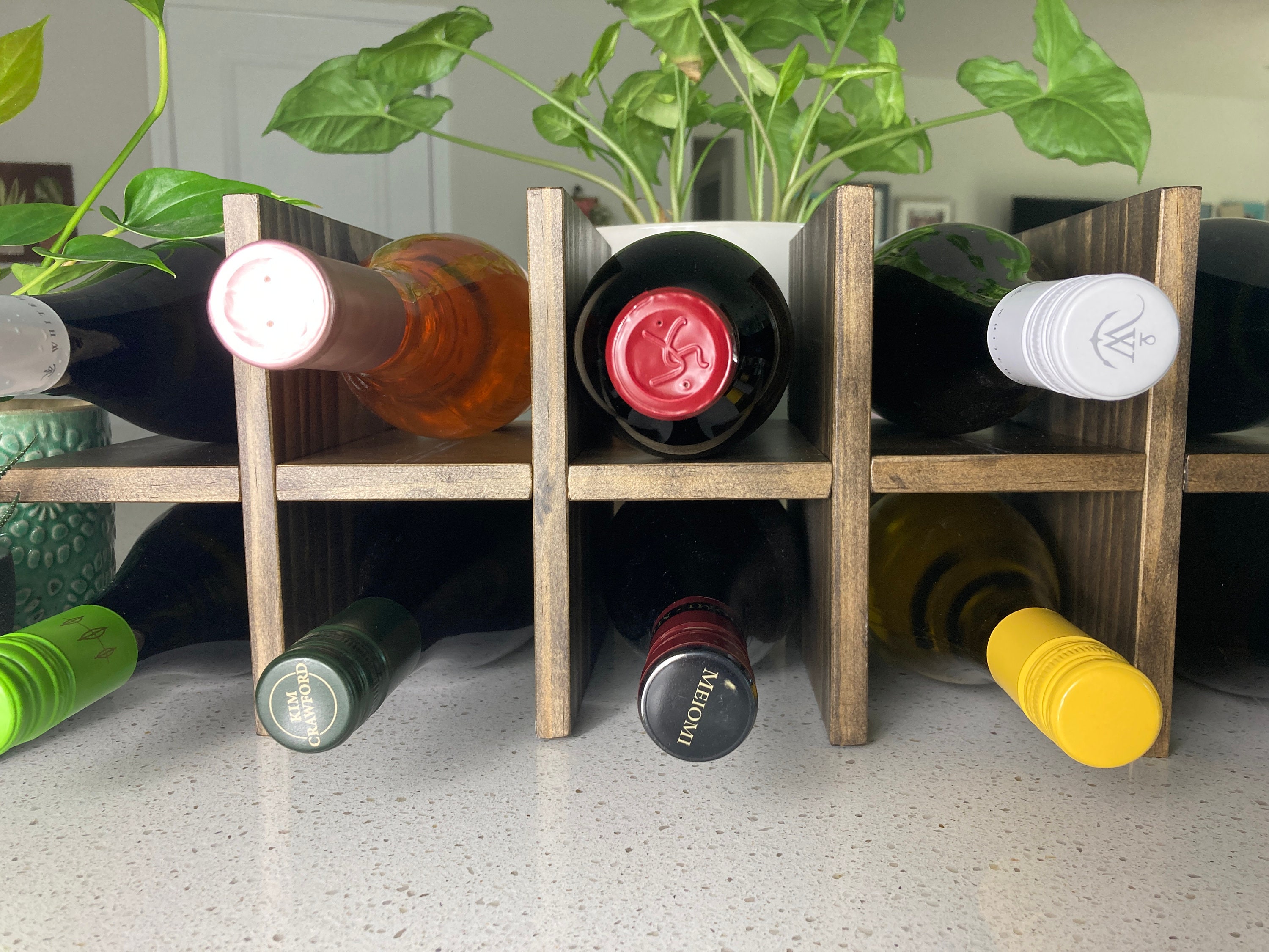 Solid Wood Wine Rack, Countertop Wine Rack, 6-10 Bottle Wine Rack, Wine ...