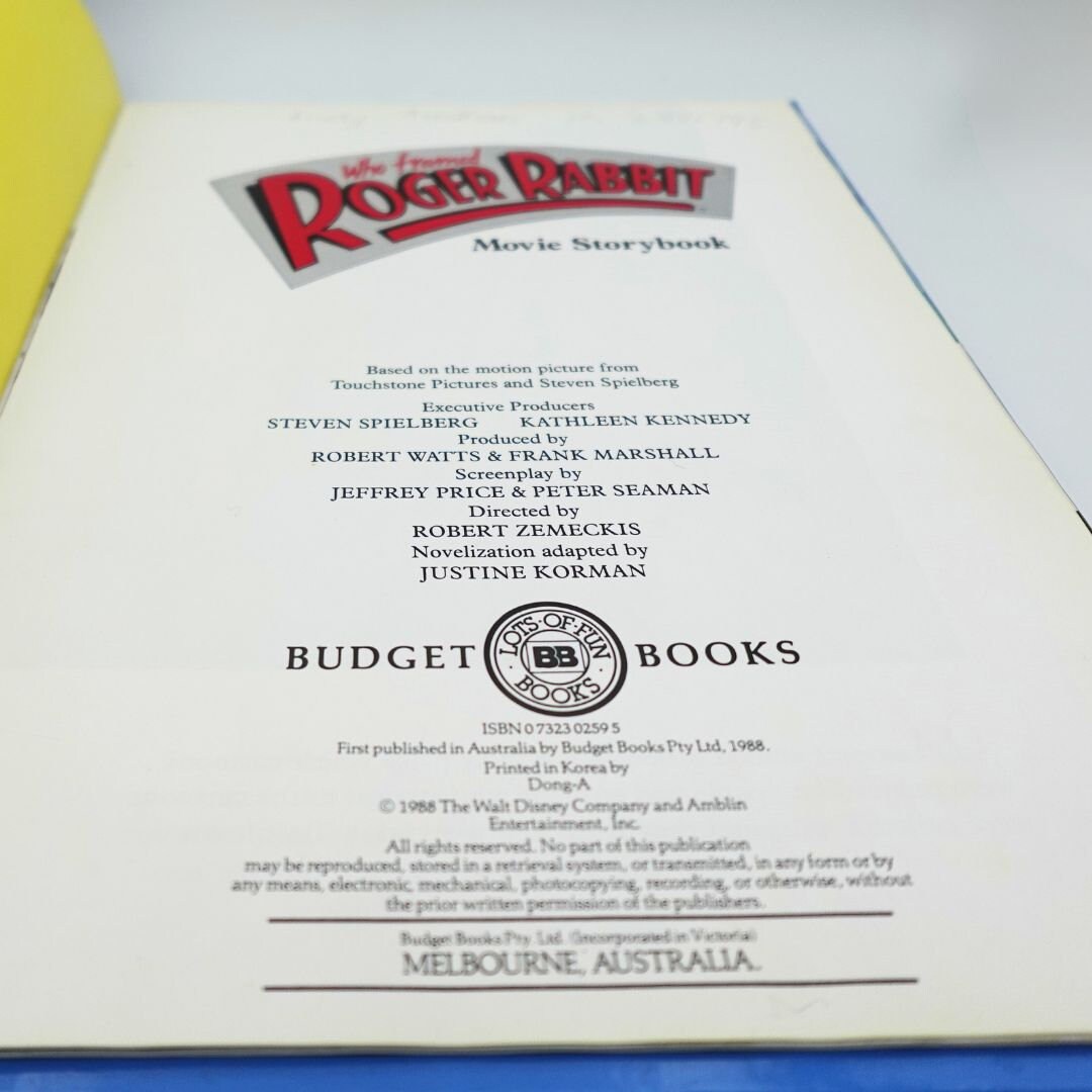 1988 Who Framed Roger Rabbit Movie Storybook - Etsy
