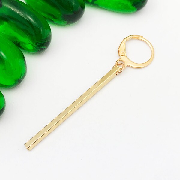 Gold Bar Earrings - Etsy