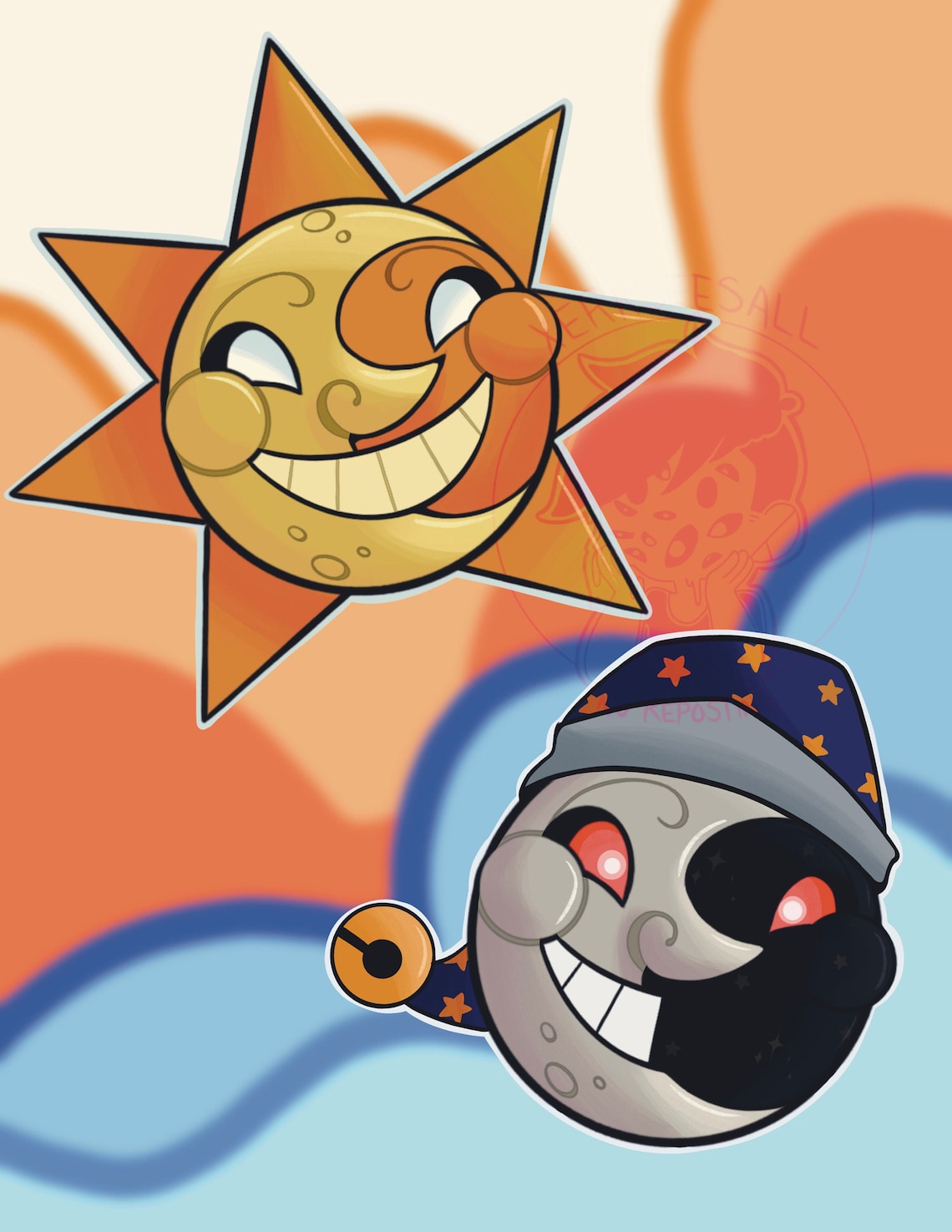 Drop of Sun and Moon 3' Stickers | Etsy