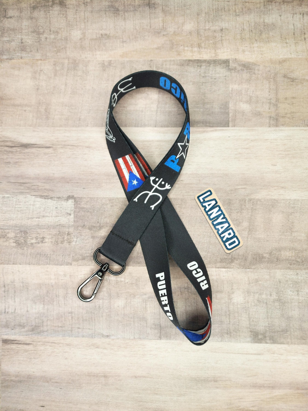 Puerto Rico Lanyard for Keys or ID Badge Black, Boricua, Coqui, Pr ...