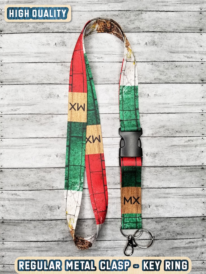 Mexican Lanyard for Keys or ID Badge, Mexico Flag Keychain - Etsy