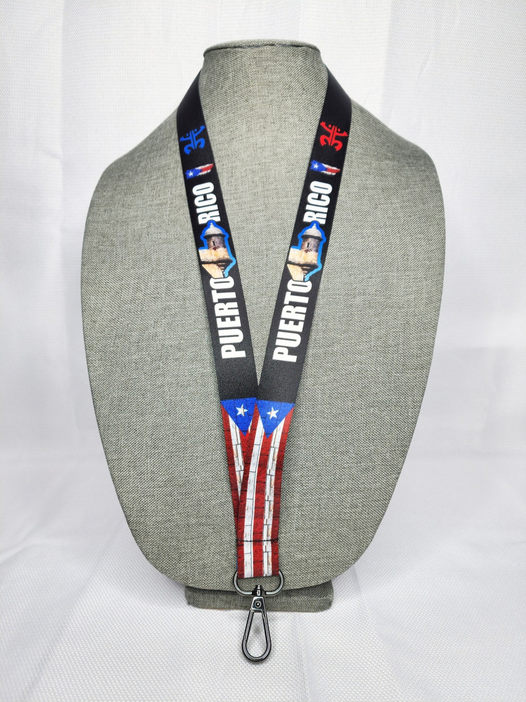 Puerto Rico Lanyard for Keys or ID Badge, Pr Keychain, Boricua, Coqui ...