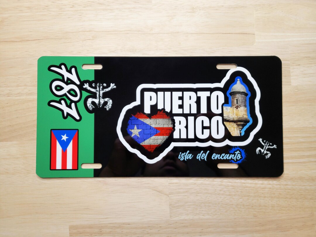Puerto Rico License Plate, Puertorican Front License Plate With Coqui ...