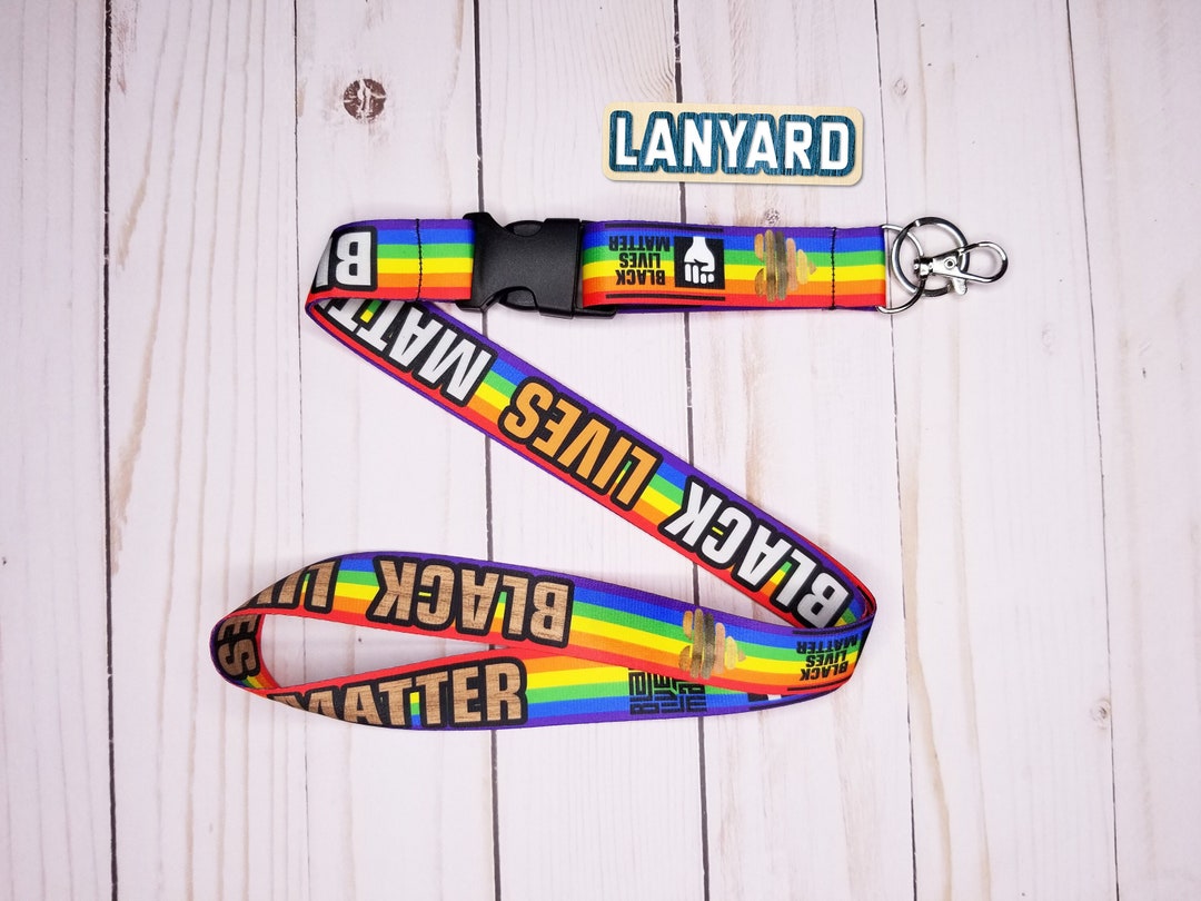 BLM Rainbow Lanyard for Keys | Rainbow Handmade Lanyard - Etsy