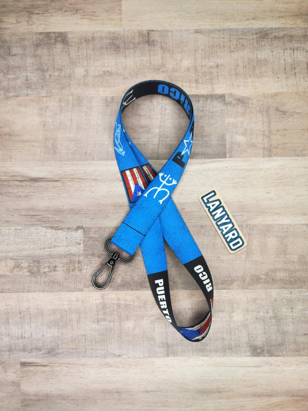 Puerto Rico Lanyard Boricua for Keys or ID Badge, Coqui Taino, Pr, Dtmf ...