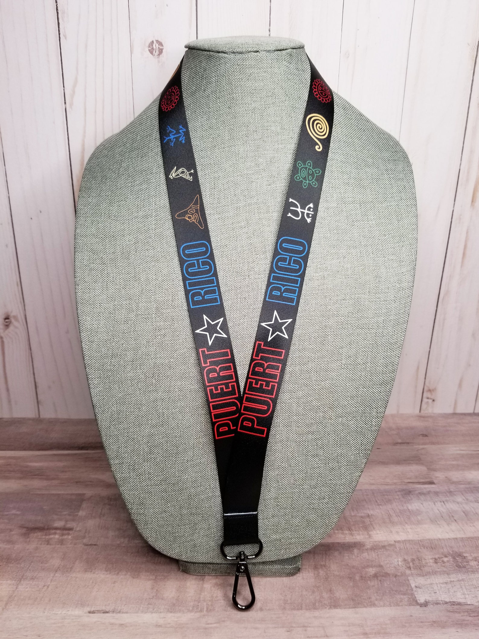 Puerto Rico Lanyard Black Boricua Cool Keychain for Key or ID Badge - Etsy