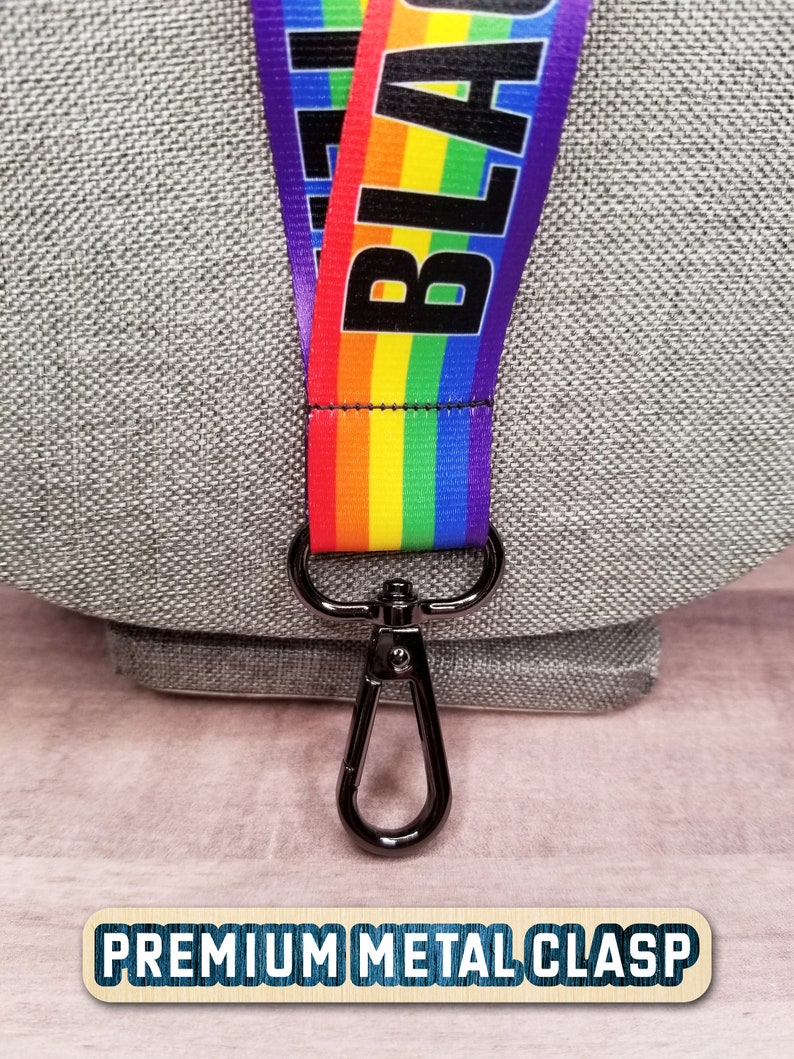 BLM Rainbow Lanyard for Keys or ID Badge, Black Lives Matter Key Holder ...