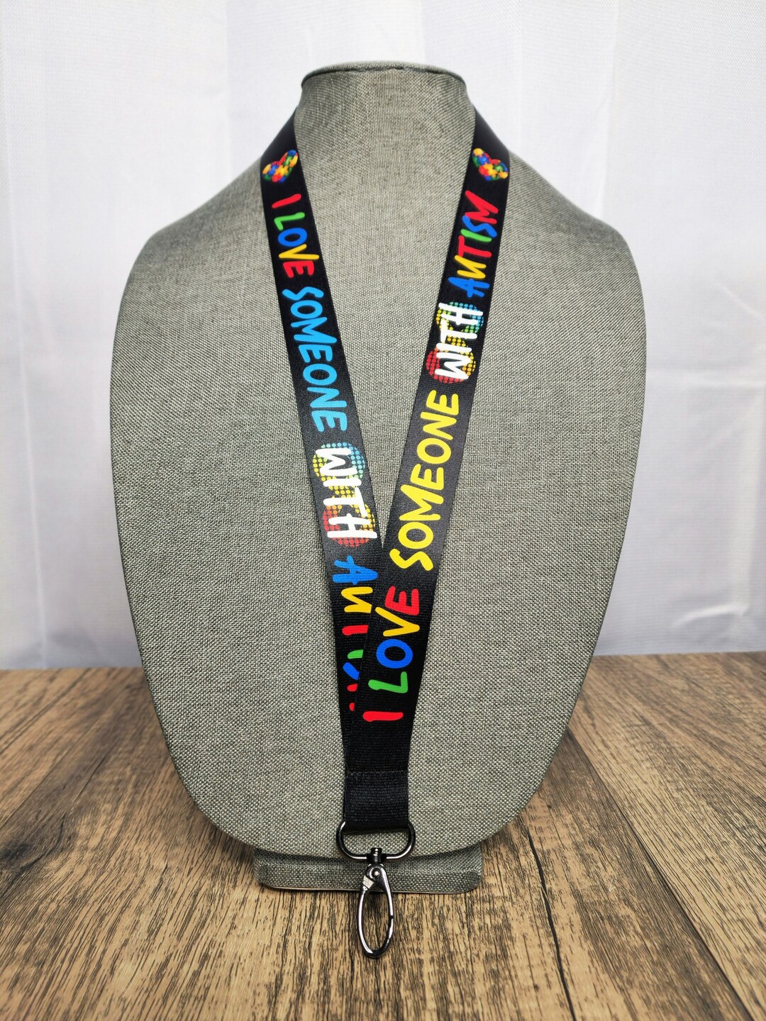 Autism Awareness Lanyard for Keys or ID Badge, Autistic Key Holder ...