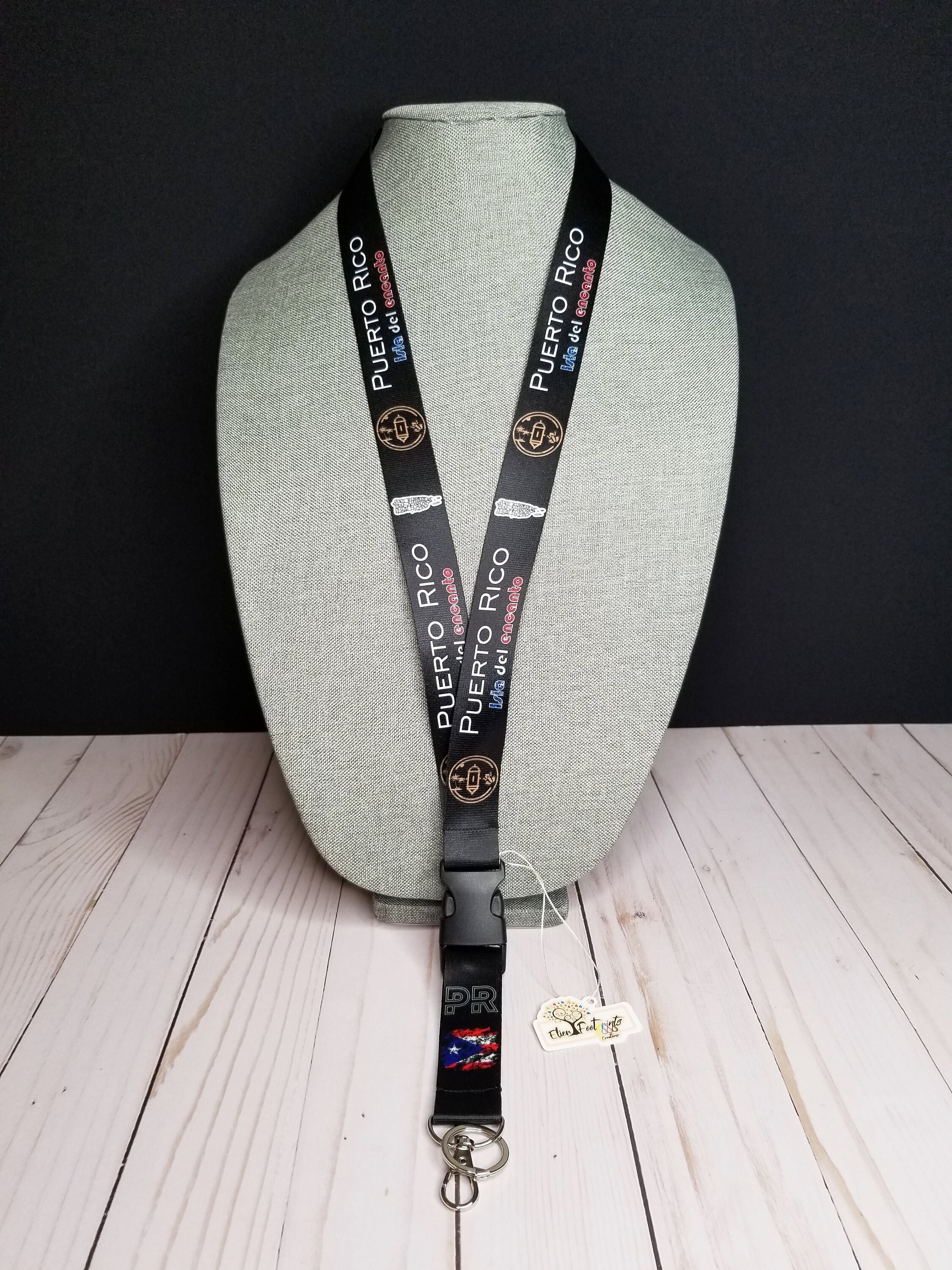 Puerto Rico Lanyard for Keys or ID Badge Unique Black - Etsy