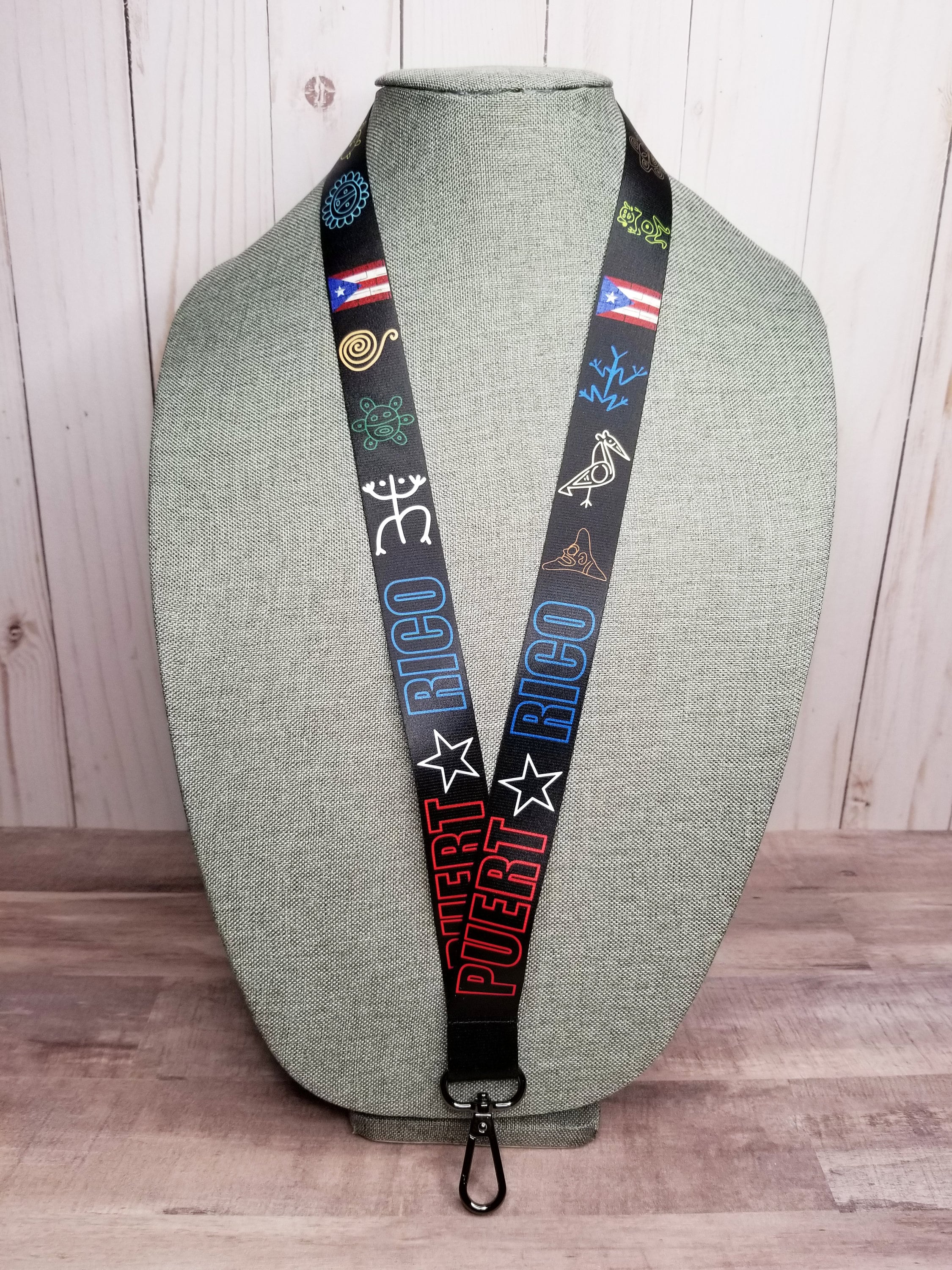 Puerto Rico Lanyard - Black - Boricua - Cool Keychain | for Key or ID ...