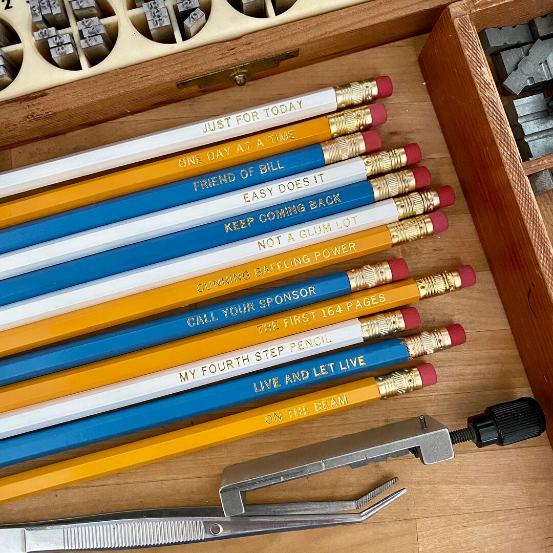Alcoholics Anonymous Gift | Sobriety Pencil Set | - Etsy