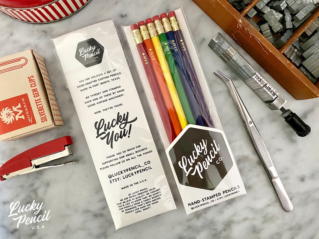 Personalized Pencil Set - Custom Pencils Engraved Pencil Foil Stamped ...