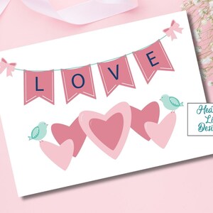 Printable Love Banner Card - Etsy