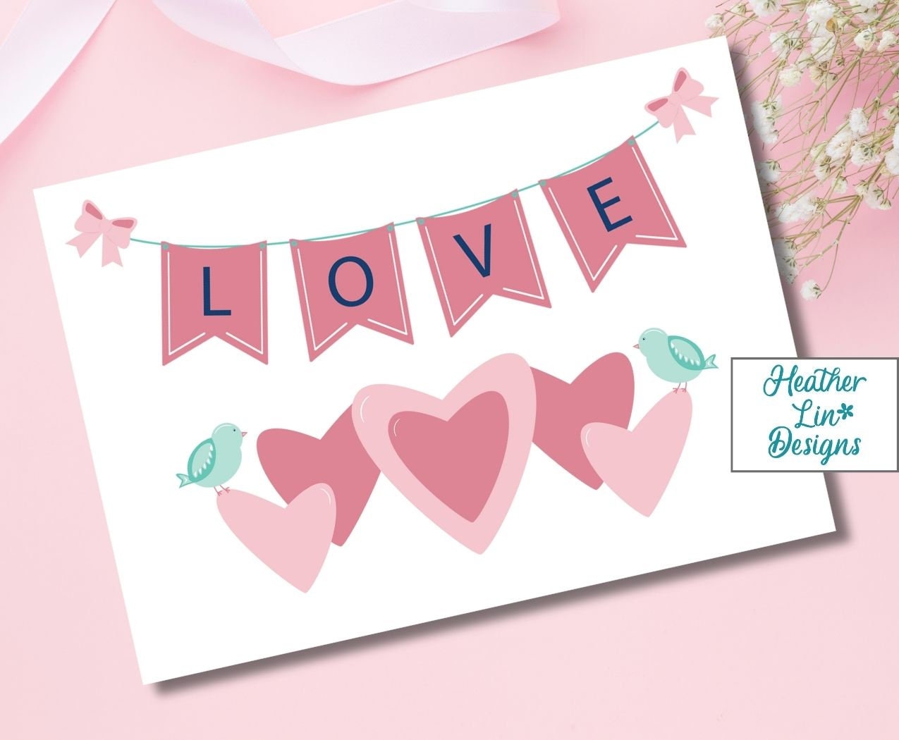 Printable Love Banner Card - Etsy