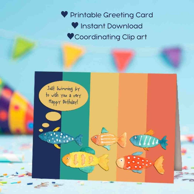 Fish Birthday Card - Etsy