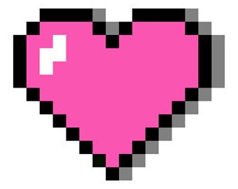 Small Hand Heart Pixel Art - Etsy