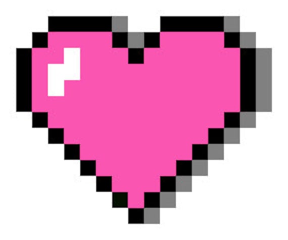 Small Shaded Heart Pixel Art - Etsy